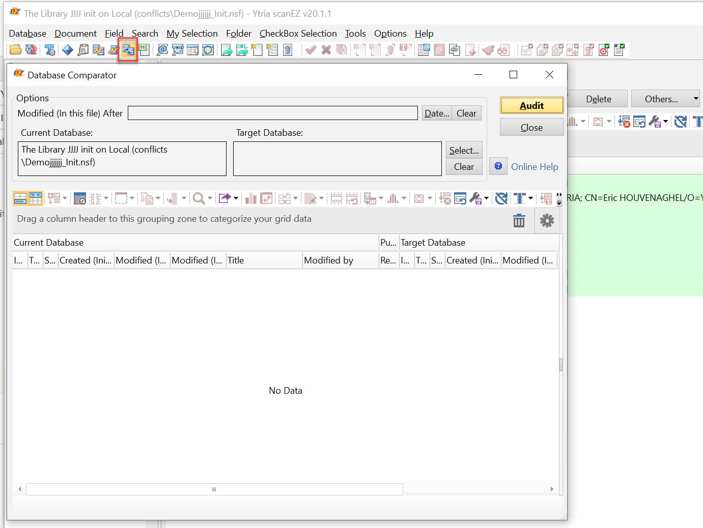 Run Database Comparator 