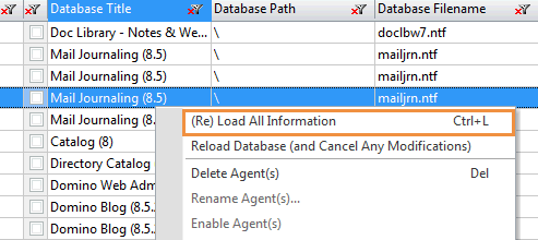 Load or Reload Complete Agent Information
