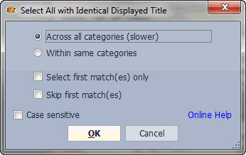 Select All With Identical Displayed Title