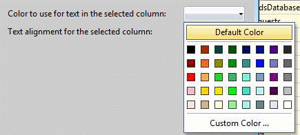 Column formatting: Display