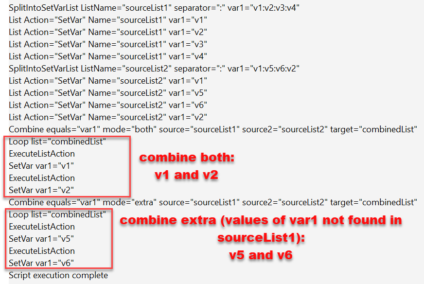 Combine: Combine two lists into another list