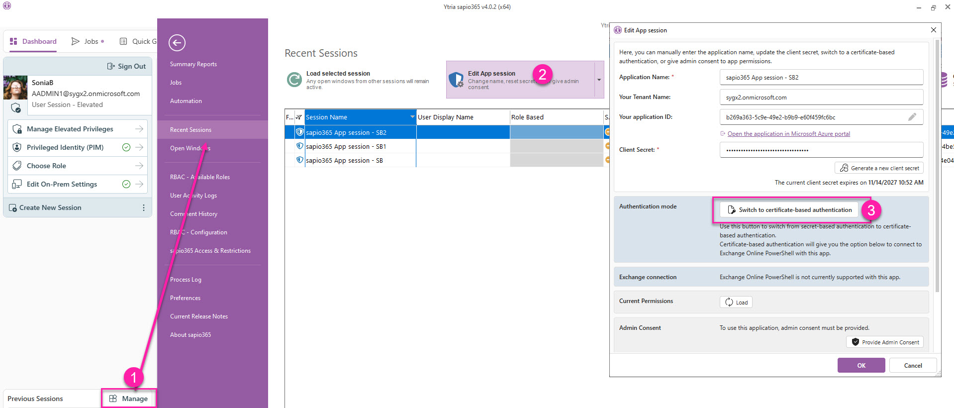 Switch to Certificate-Based Authentication - App session